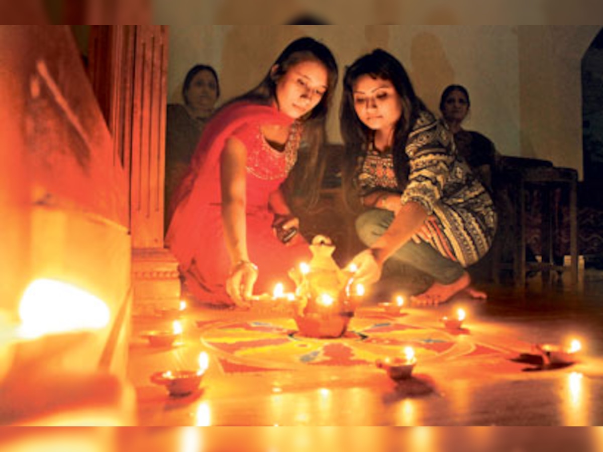 Myriad lights of the same ritual in Ahmedabad, this Diwali