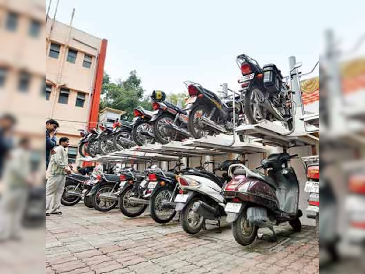 City gets its first multilayer 2-wheeler parking