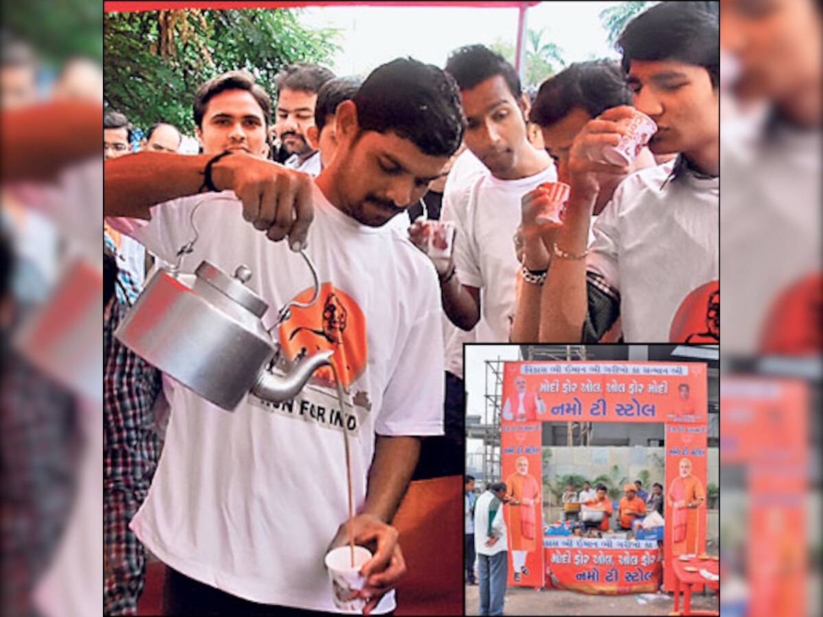 NaMo tea stalls, a new saffron party catchphrase in textile city