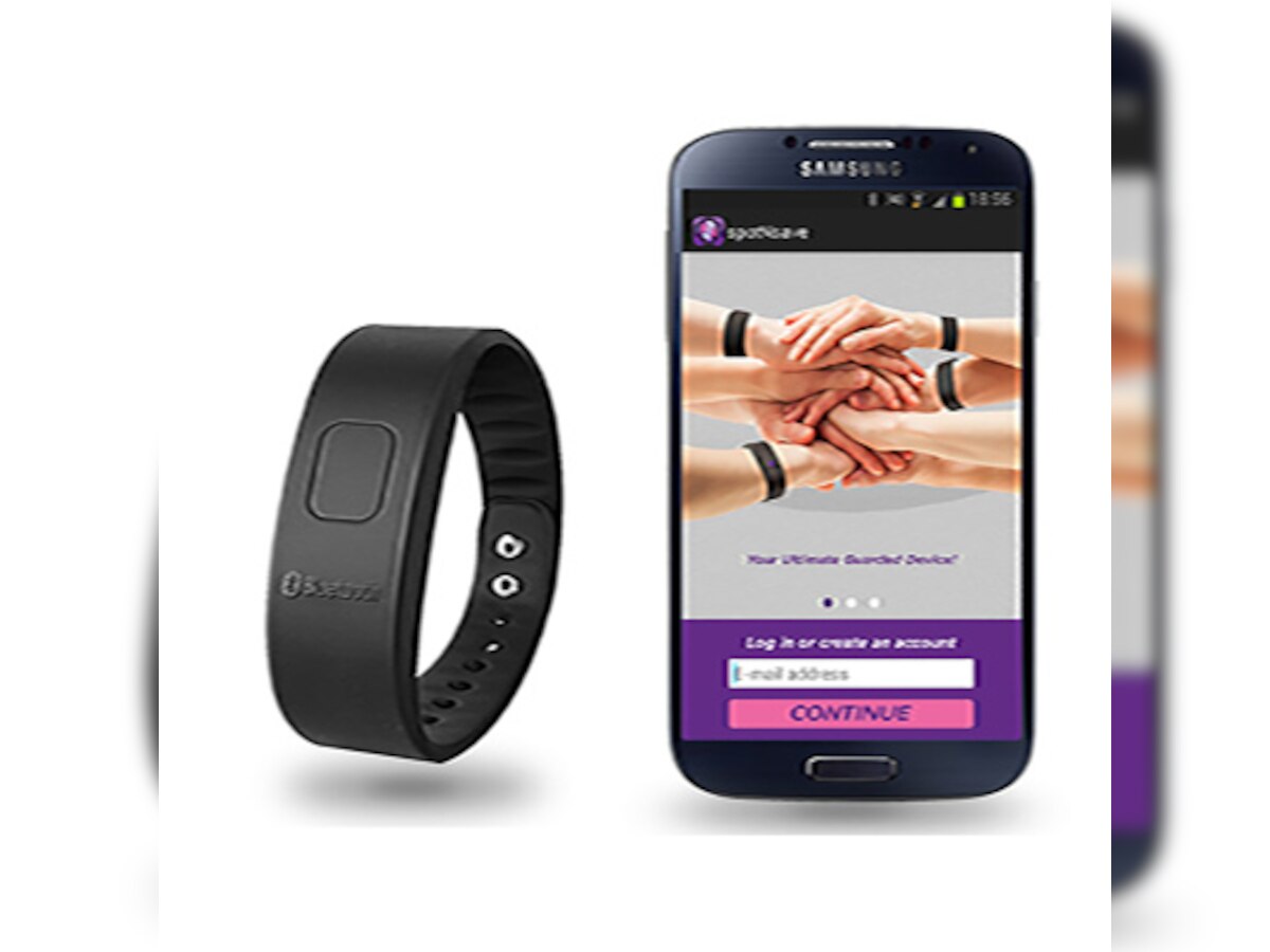 Bluetooth wristband with SOS button and emergency app on smartphone ...
