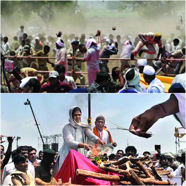 Grief, tears and anger at BJP leader Gopinath Munde's funeral in Parli ...