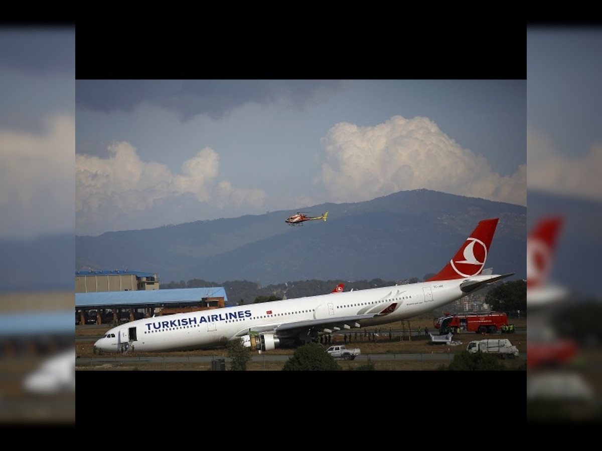 Watch: Turkish Airlines plane skids off runway at Kathmandu Airport