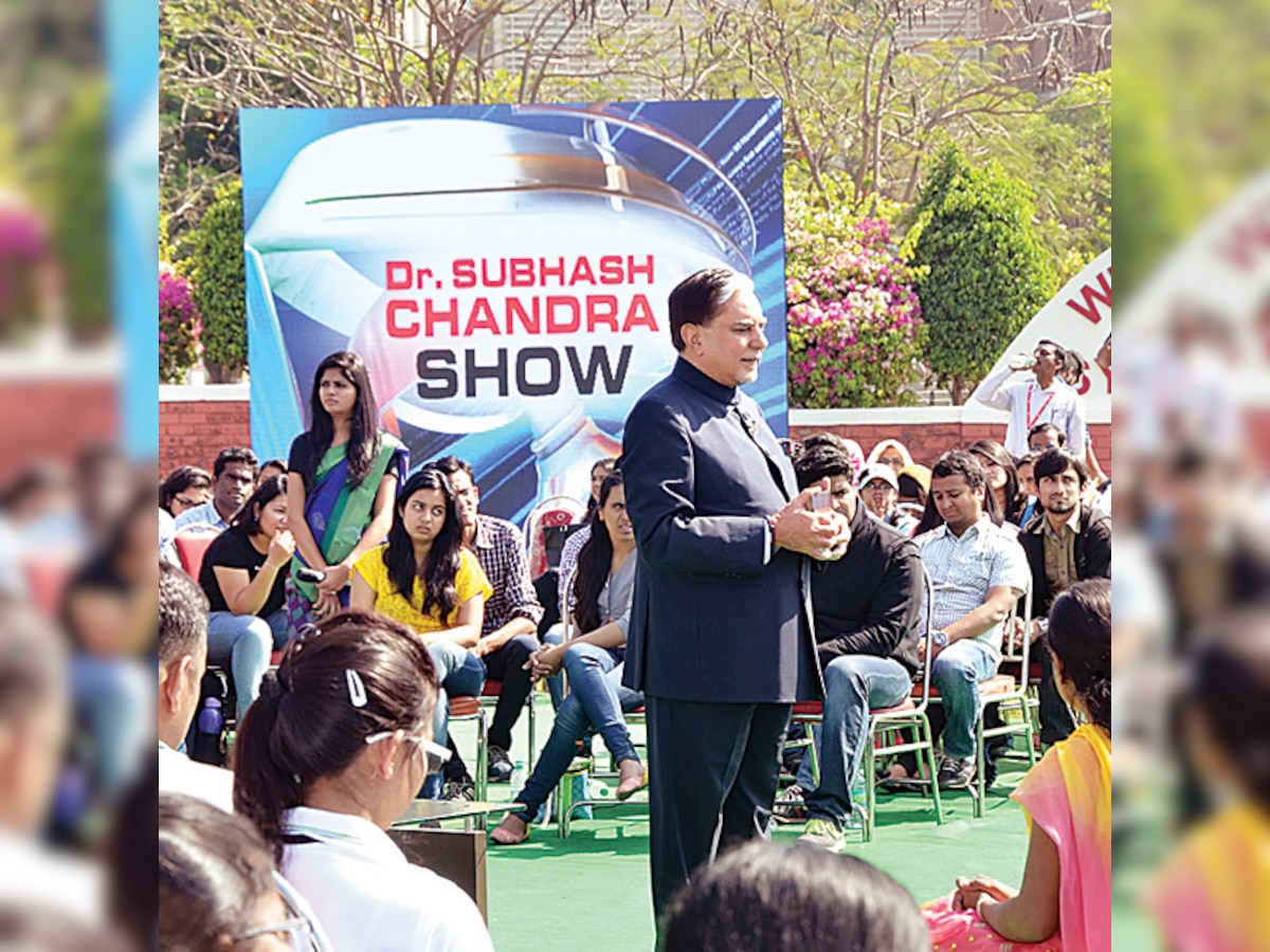 Dr Subhash Chandra shares his secret of success with Symbiosis students