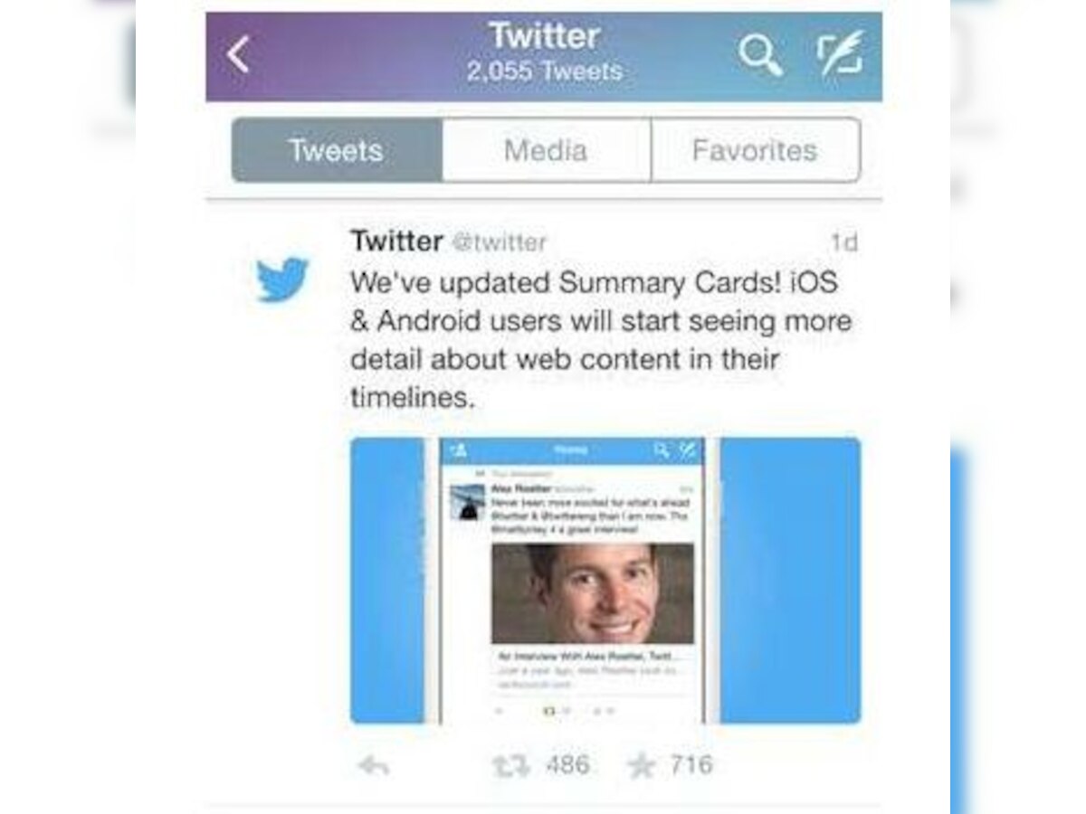 Twitter updates summary cards in its timeline