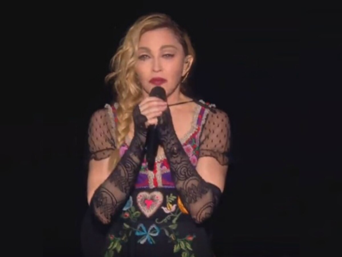 Watch: Madonna breaks down on stage over Paris attack victims