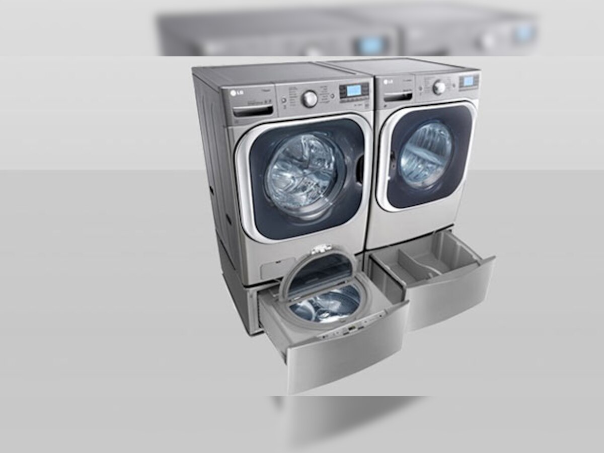 This Wi-Fi and NFC-enabled washing machine can clean two loads at once