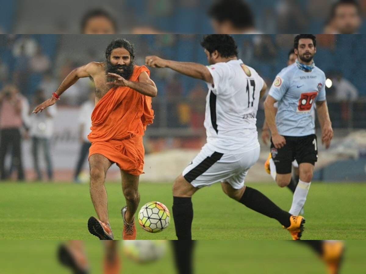You cannot unsee these pictures of Baba Ramdev playing football!