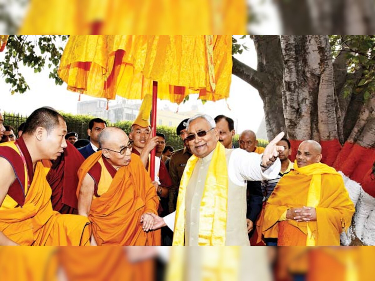 Dalai Lama, Bihar CM Nitish Kumar plant Anand Bodhi tree sapling