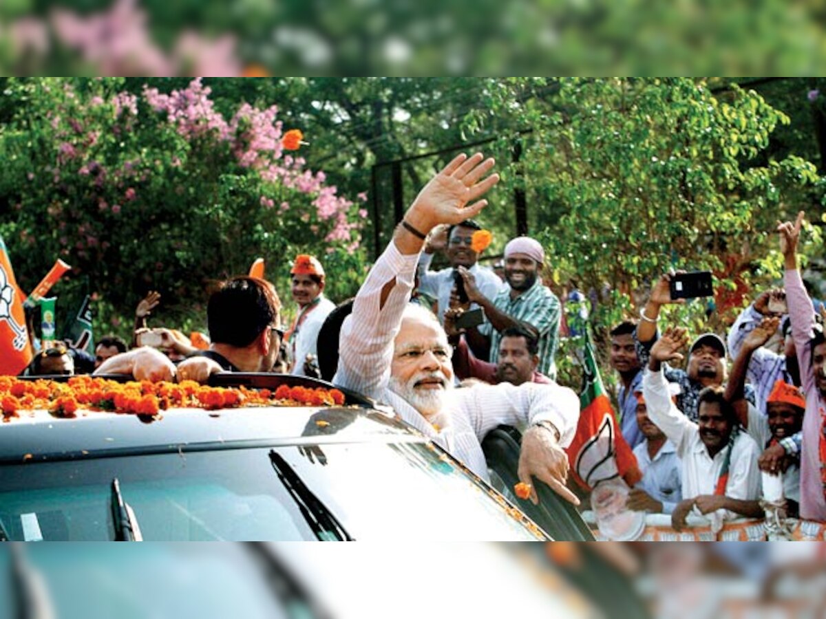 Narendra Modi holds roadshow in Navin Patnaik's turf