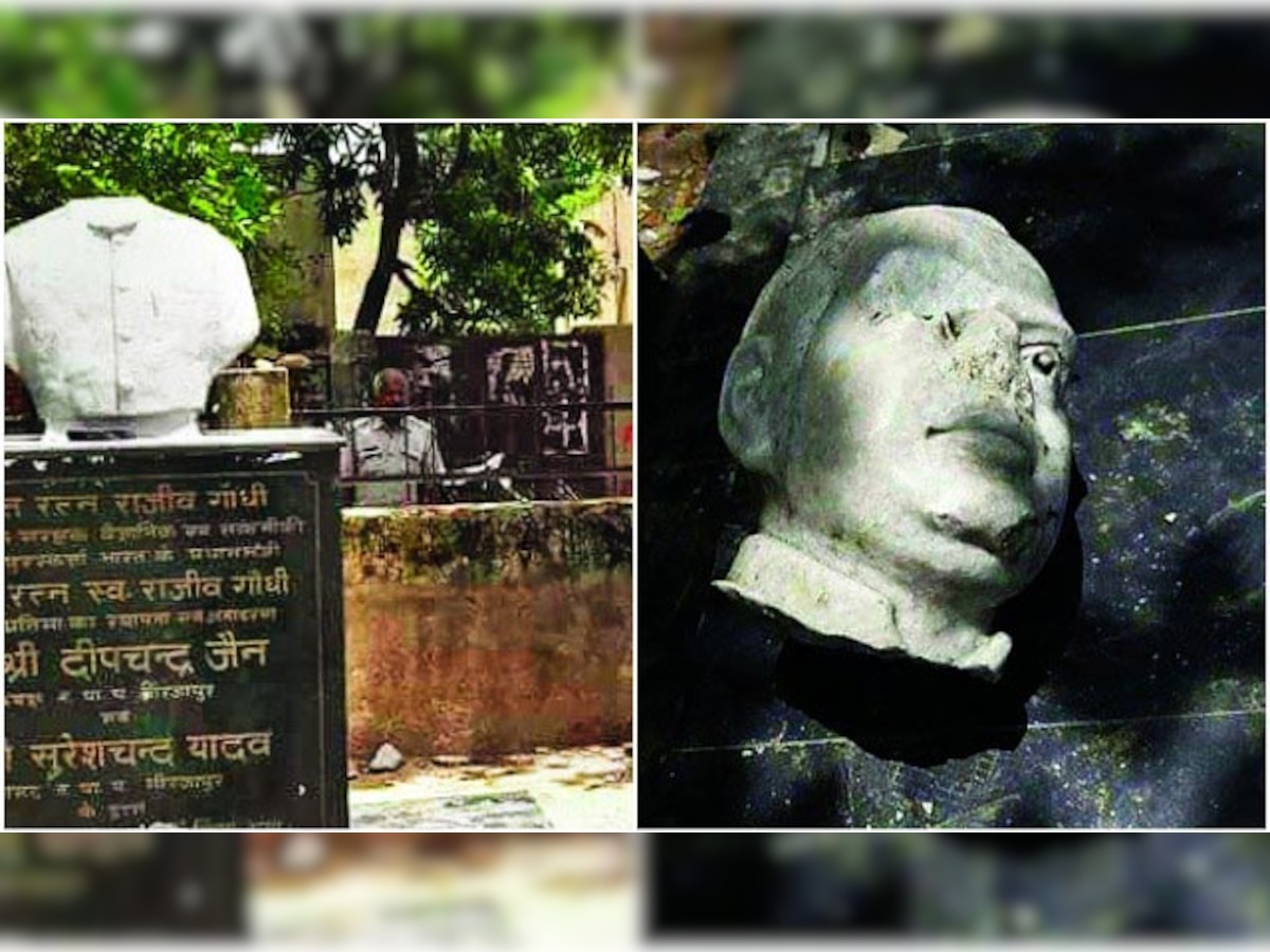Rajiv Gandhi statue desecrated, Adityanath orders probe