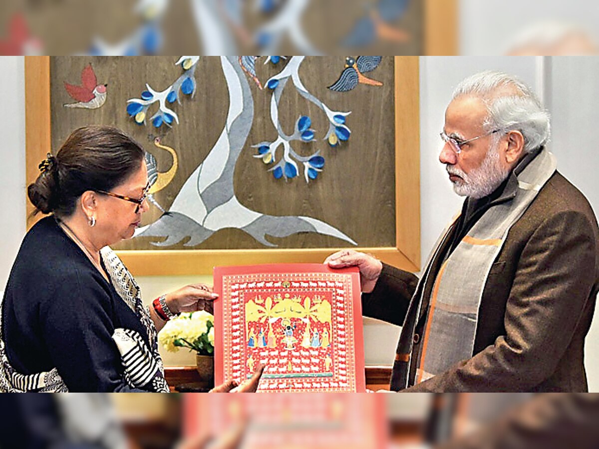 Vasundhara Raje meets PM Modi, officially invites him to foundation ...