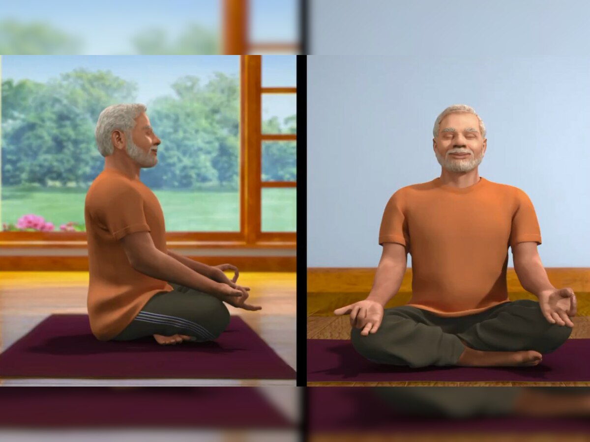 Watch: PM Modi tweets 3D animated video doing Yoga to bring 'calm and ...