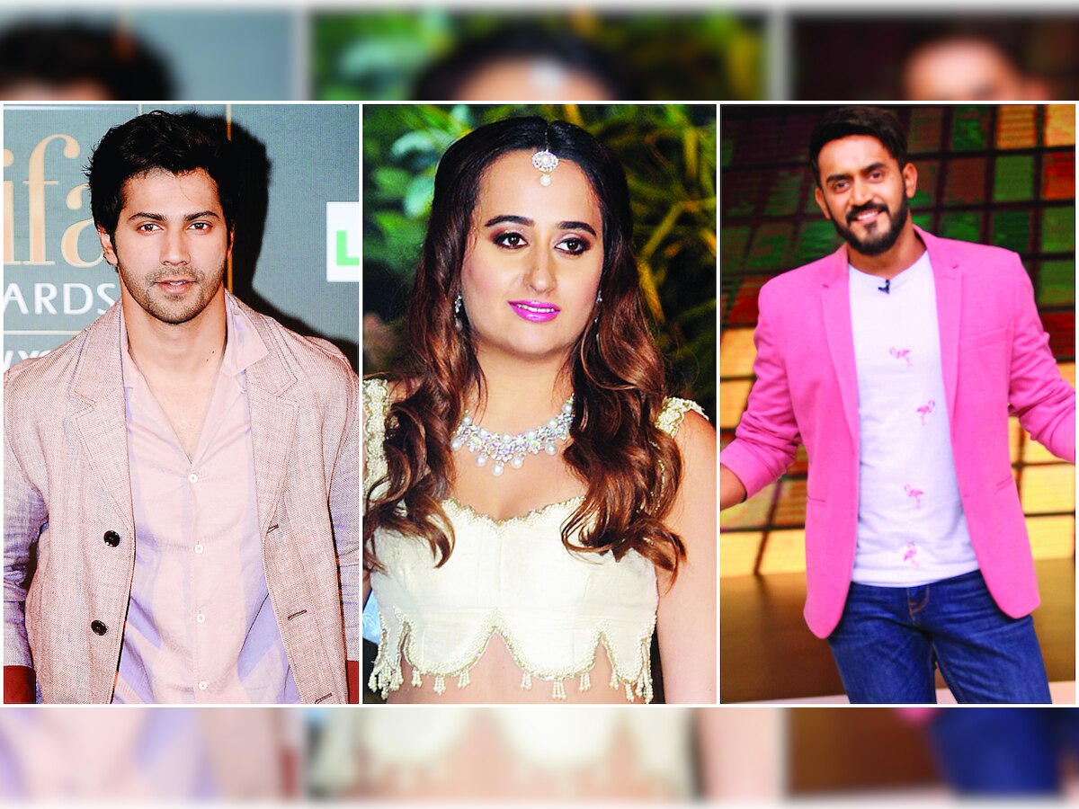 Varun Dhawan-Natasha Dalal catch up with Shashank Khaitan in London