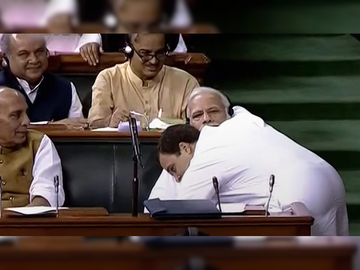 Watch the wink, you will get the answer: PM Modi on whether Rahul's hug ...