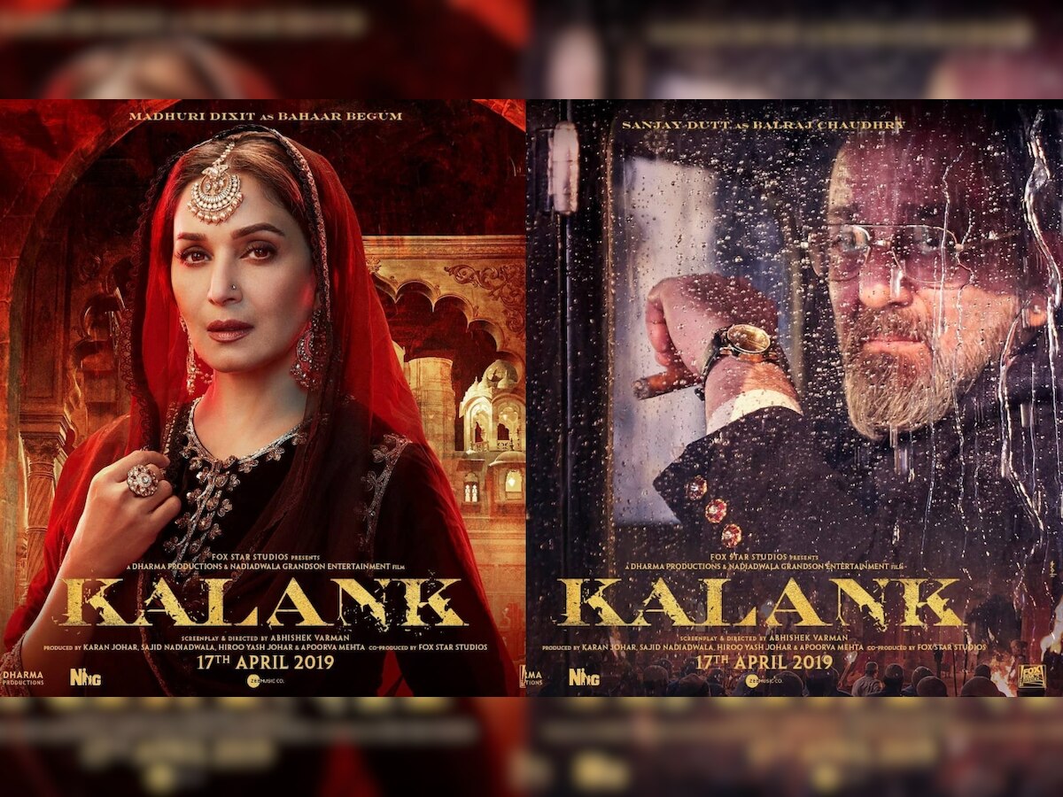 'Kalank' new posters: 'Bahaar Begum' Madhuri Dixit and 'Balraj' Sanjay ...