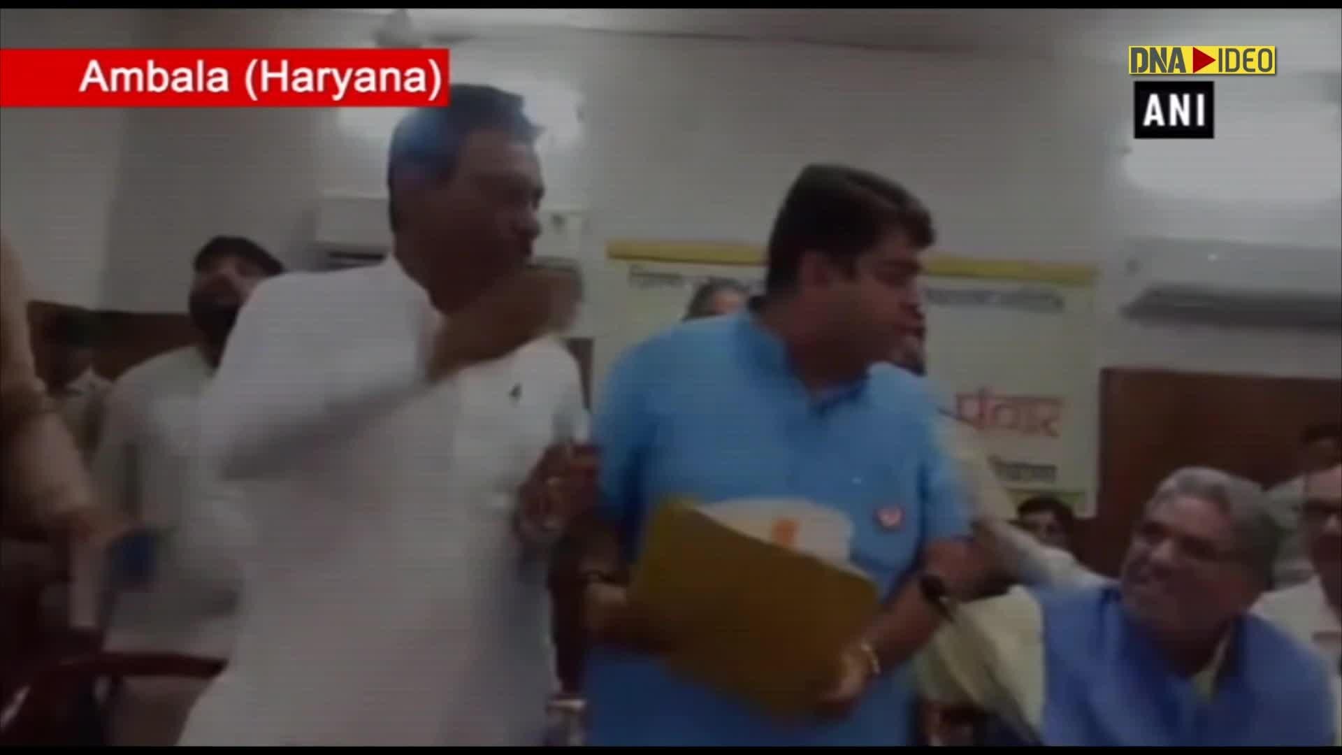 Watch: BJP MLA Aseem Goel raises slogan against Haryana Police