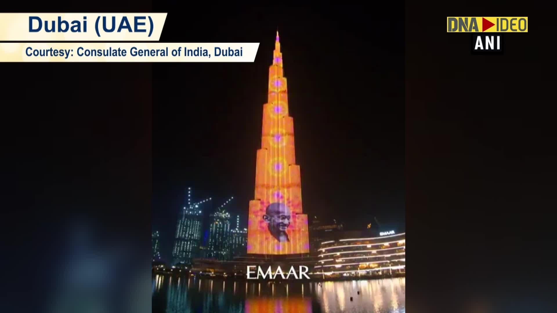 Watch: Dubai’s Burj Khalifa lit up with Mahatma Gandhi’s image on his ...