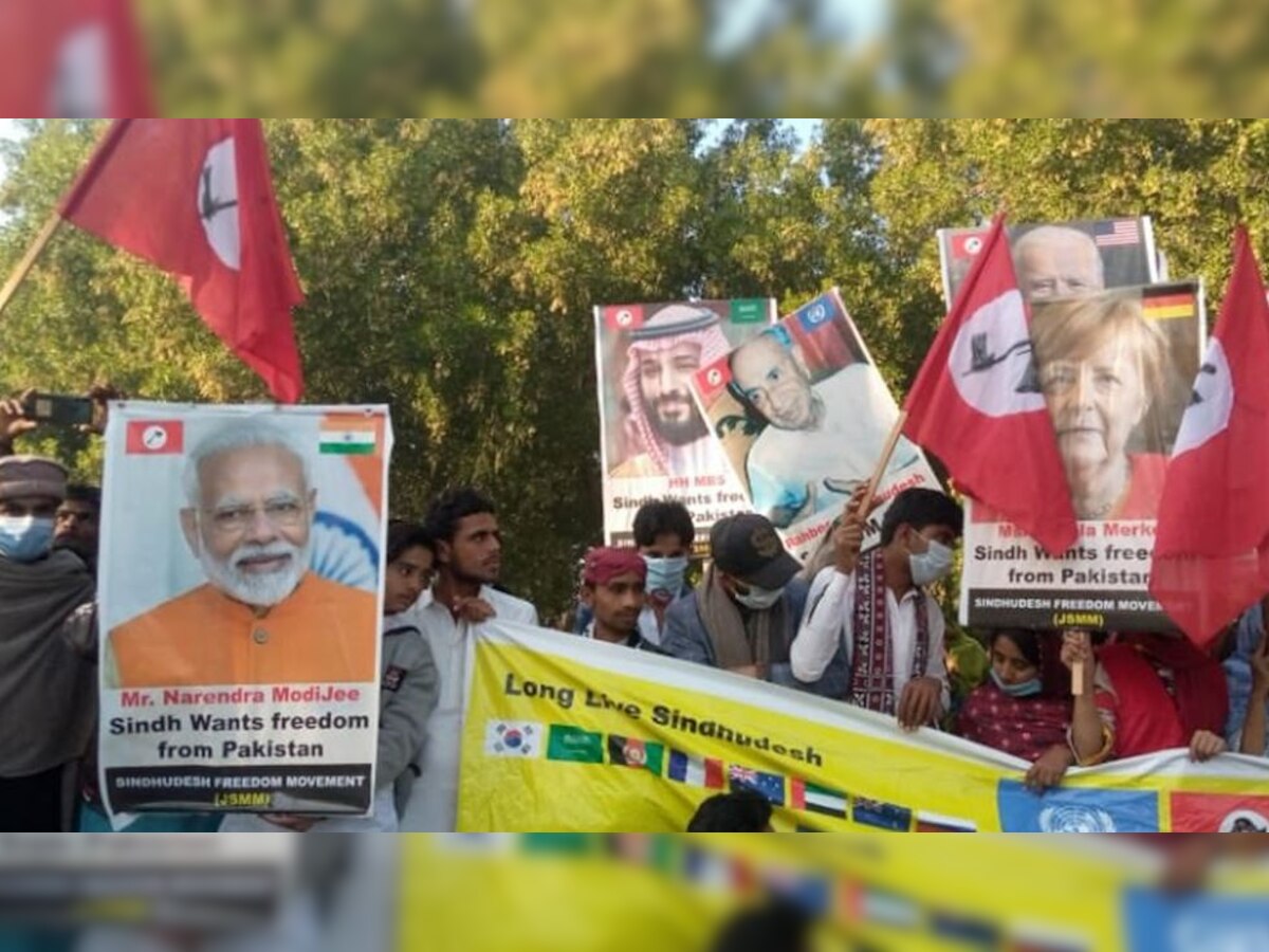 Posters of PM Modi raised at pro-freedom rally in Pakistan's Sindh