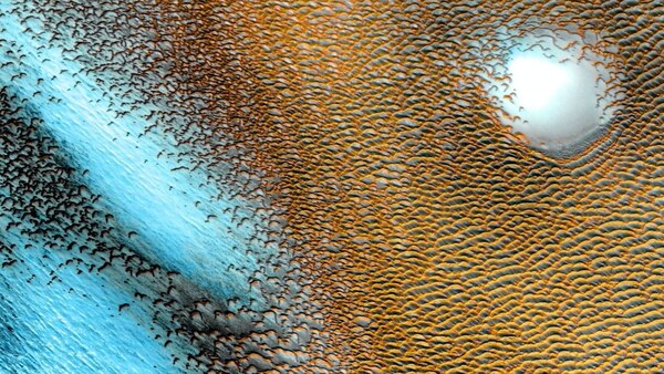 NASA shares stunning image of beautiful blue dunes on Mars