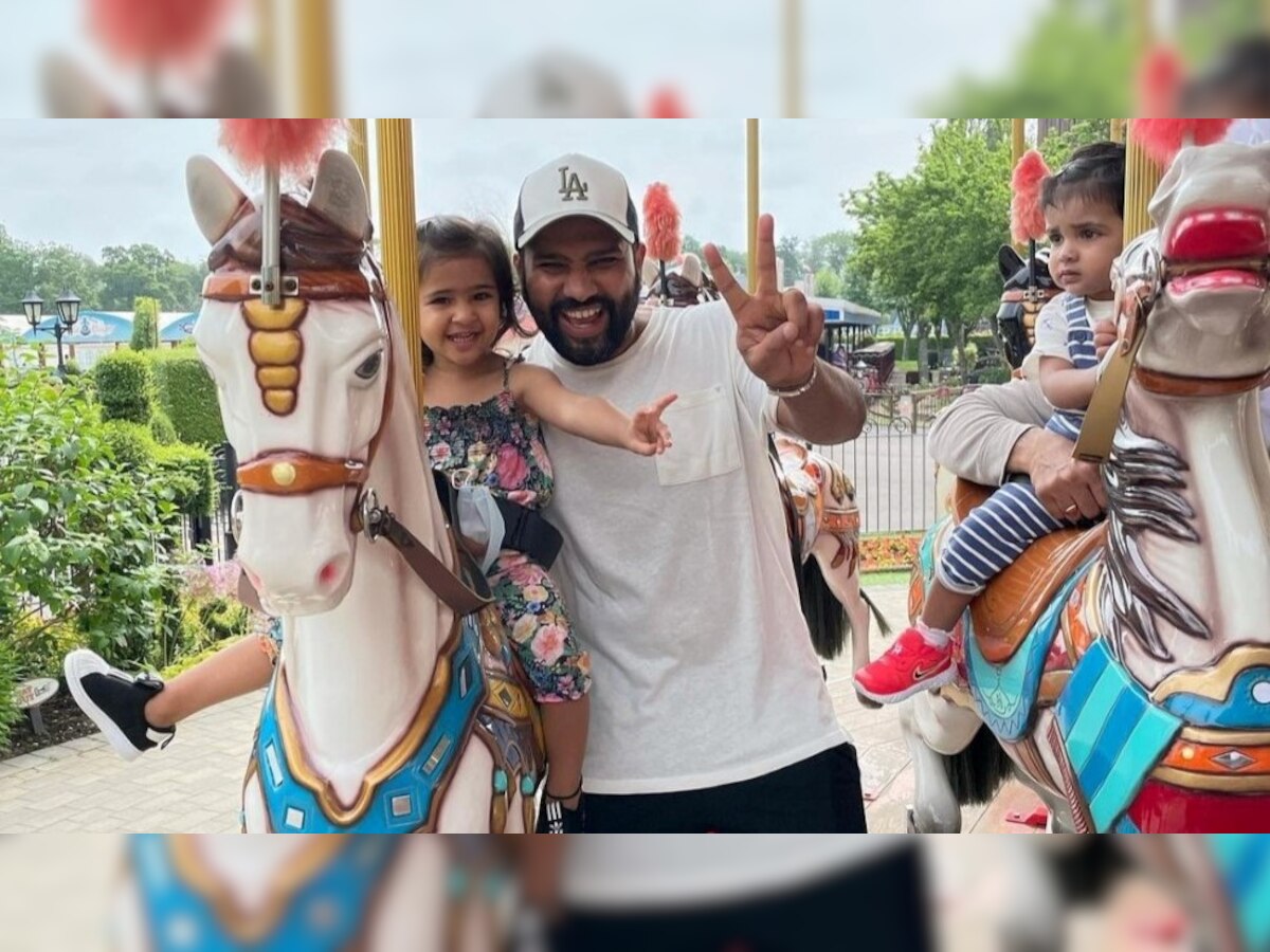 Rohit Sharma spends Sunday morning with his cute little cheer squad