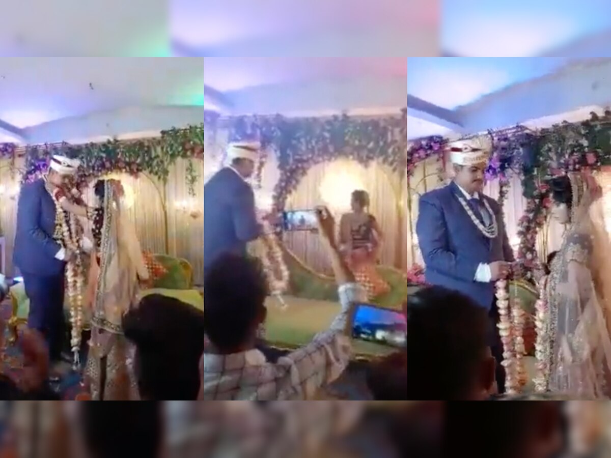 Bride starts playing kabaddi on stage during varmala ceremony, leaves groom shocked - WATCH ...
