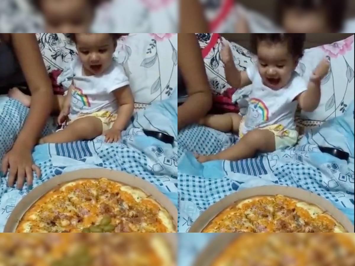 Pizza lover Baby! Toddler's reaction to pizza will make you smile ...