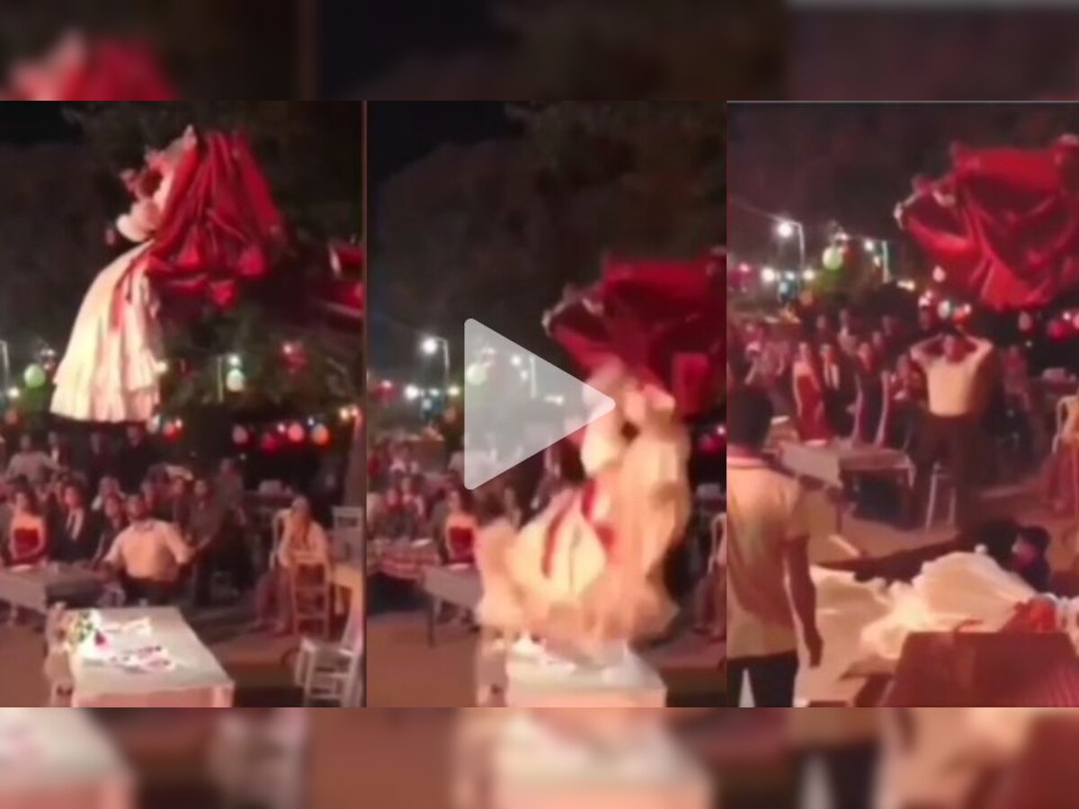 WATCH: Bride and groom fall from a crane as grand wedding entry turns ...
