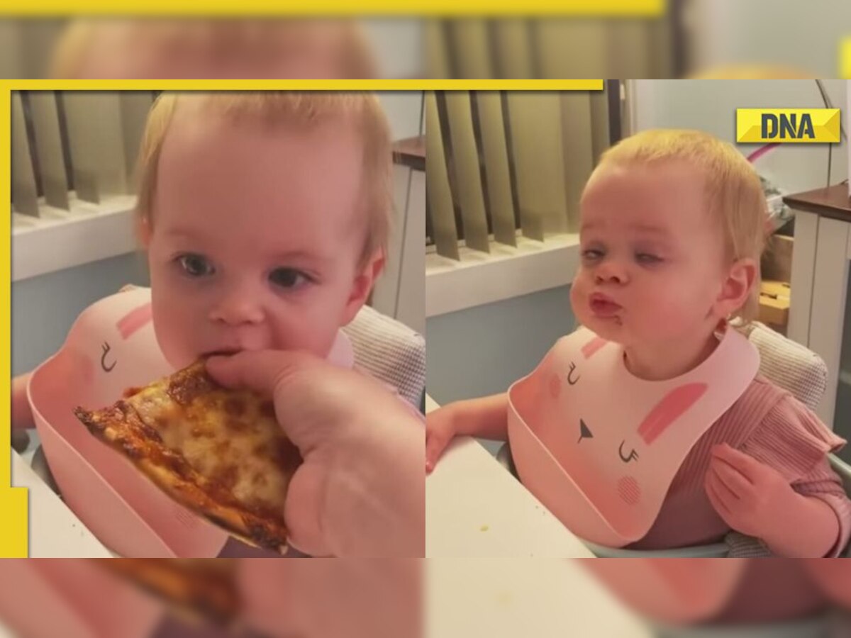 Adorable baby tastes pizza for first time, her reaction melts netizens ...