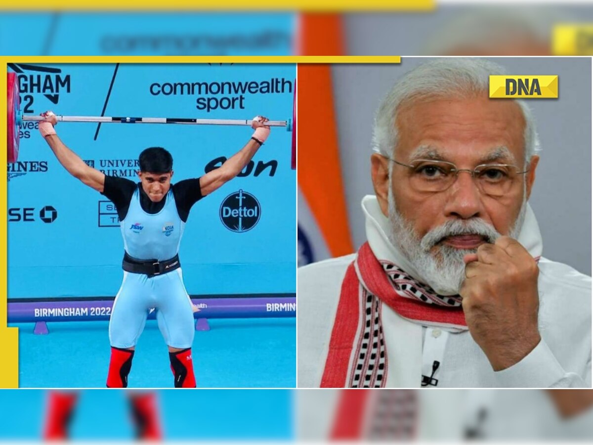 PM Narendra Modi reacts after Sanket Sargar opens India's tally at CWG ...