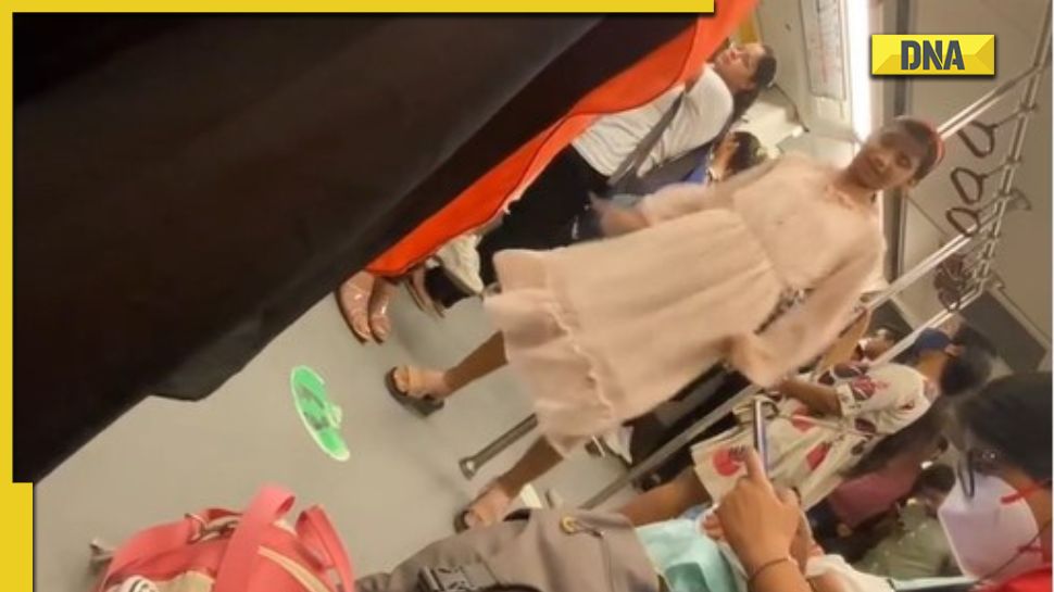 Viral Video Girl Dances Inside Delhi Metro Coach Friend Films Performance