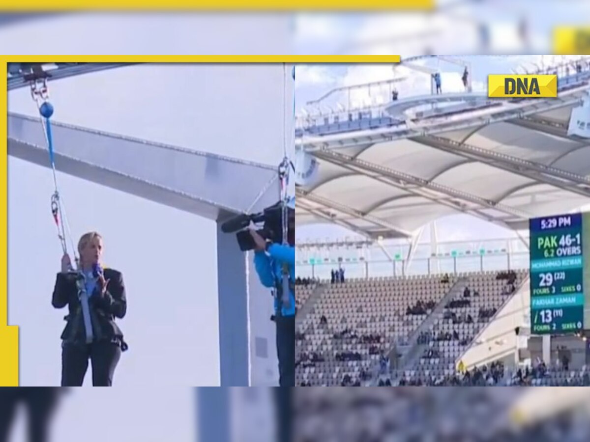 Commentary from the clouds! T20 World Cup reporter covers match with a ...