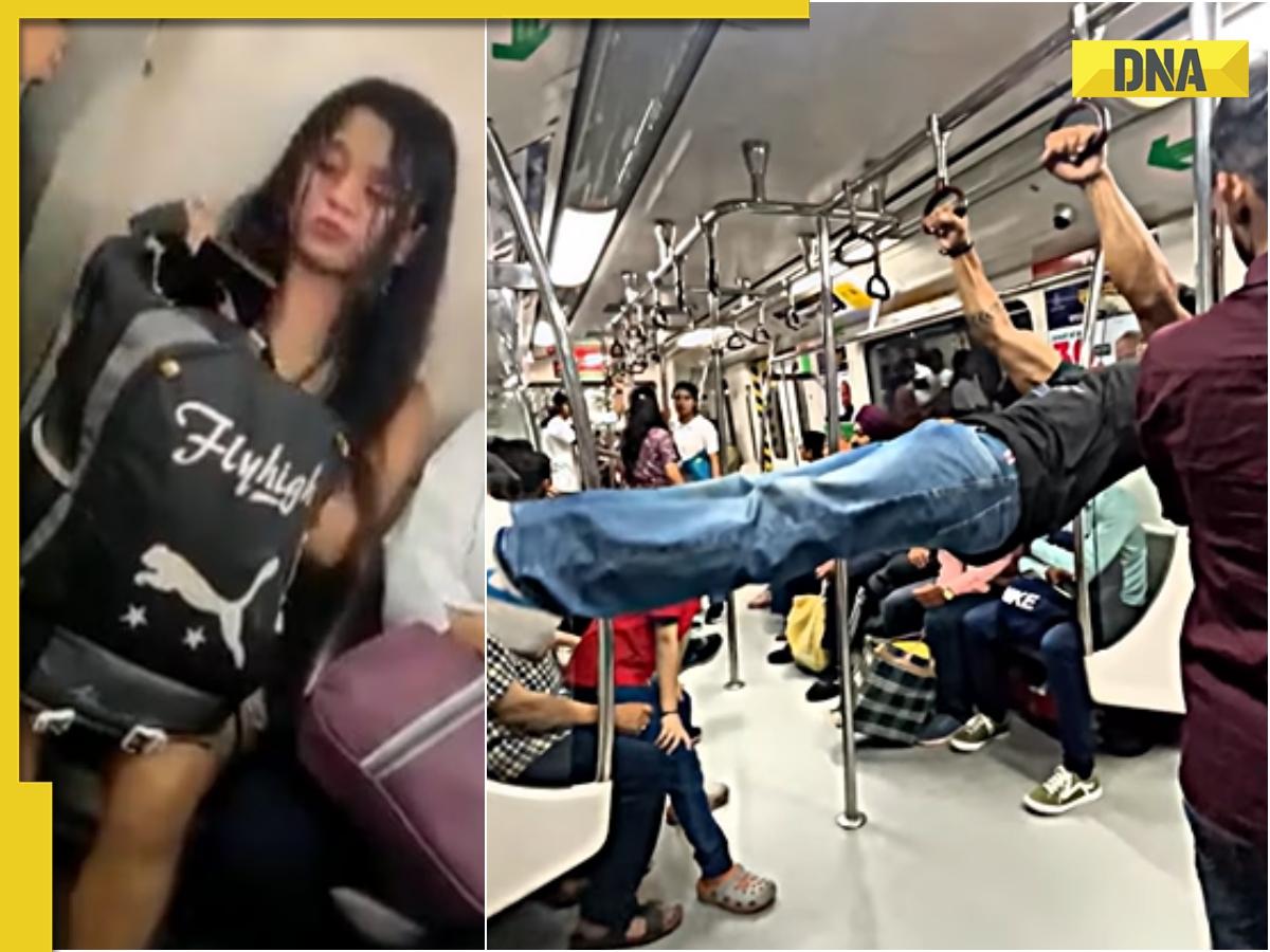 Watch After Viral Delhi Metro Girl Video Man Performing Stunt Inside