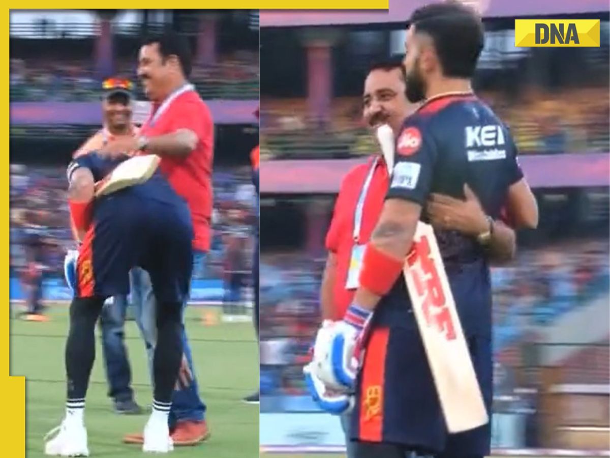 DC vs RCB: Virat Kohli meets his childhood coach Rajkumar Sharma, touches his feet; video goes viral