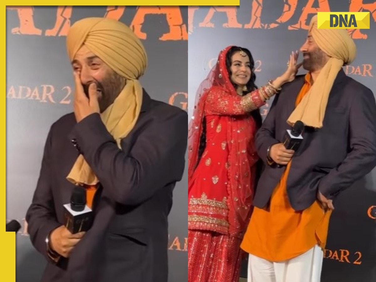 Sunny Deol gets emotional at Gadar 2 trailer launch event, Ameesha Patel's reaction wins internet