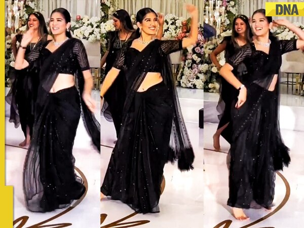 Girl In Hot Black Saree Grooves To Tip Tip Barsa Paani Viral Video