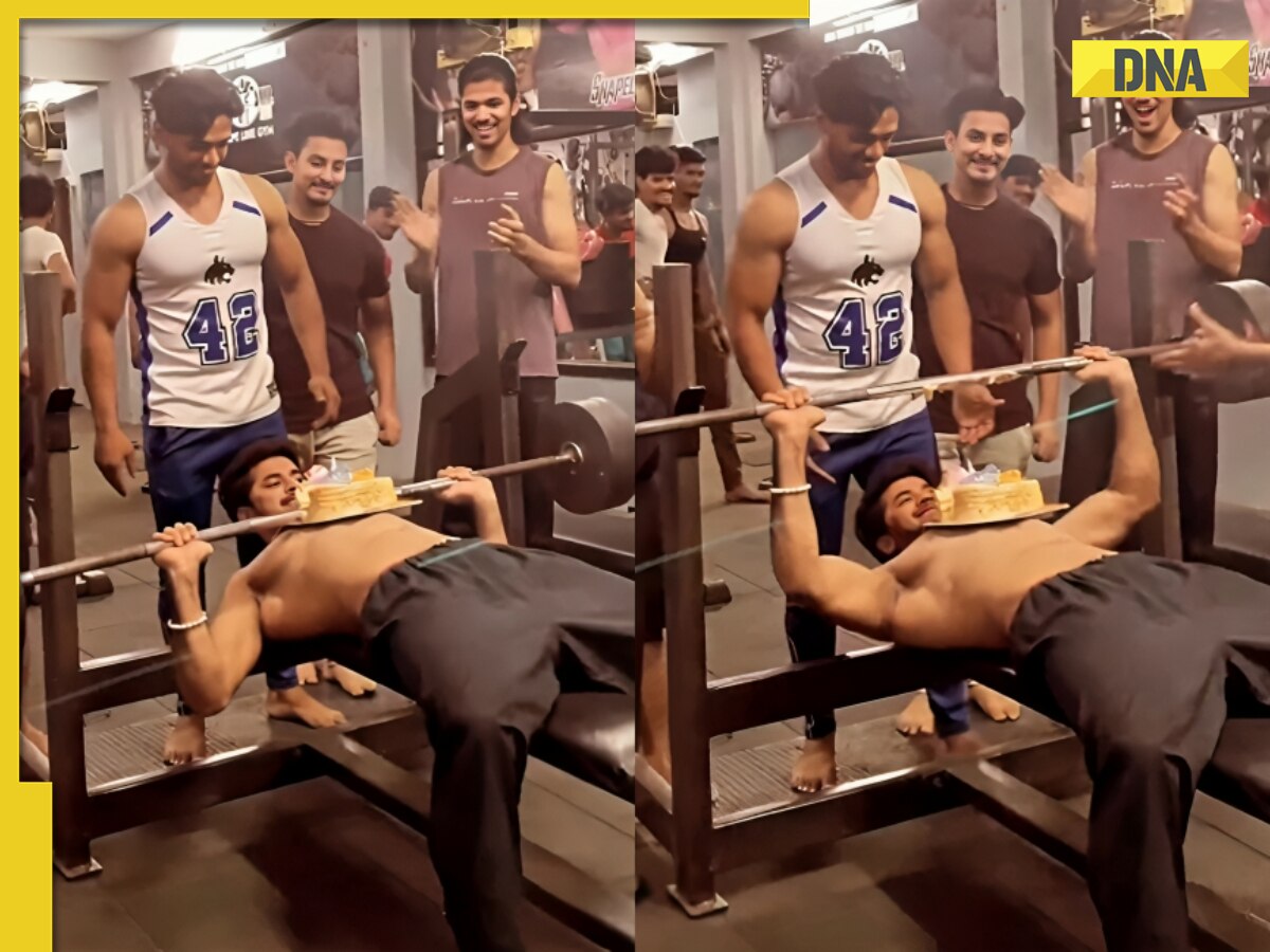 Viral video: Man celebrates birthday by cutting cake with barbell at ...
