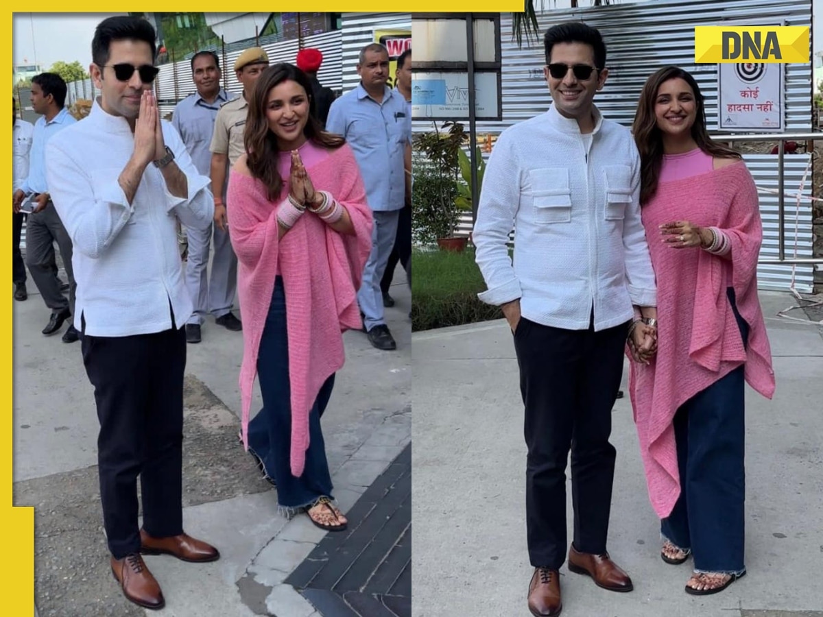 Parineeti Chopra and Raghav Chadha hold hands in their first public appearance after marriage ...