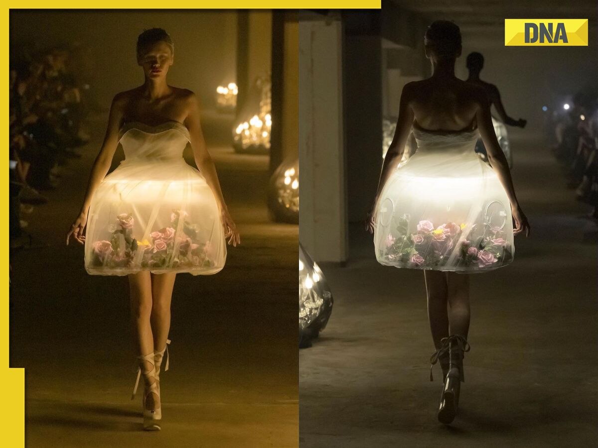 Paris Fashion Week day 3: Models walk in bizarre lamp dresses on ramp ...