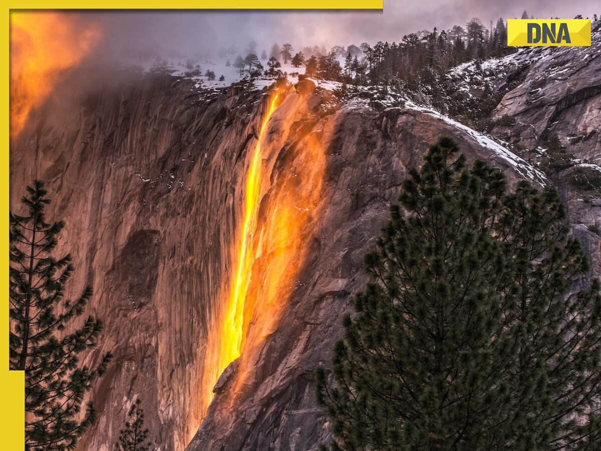 Viral video: California waterfall 'spews fire' in breathtaking optical ...