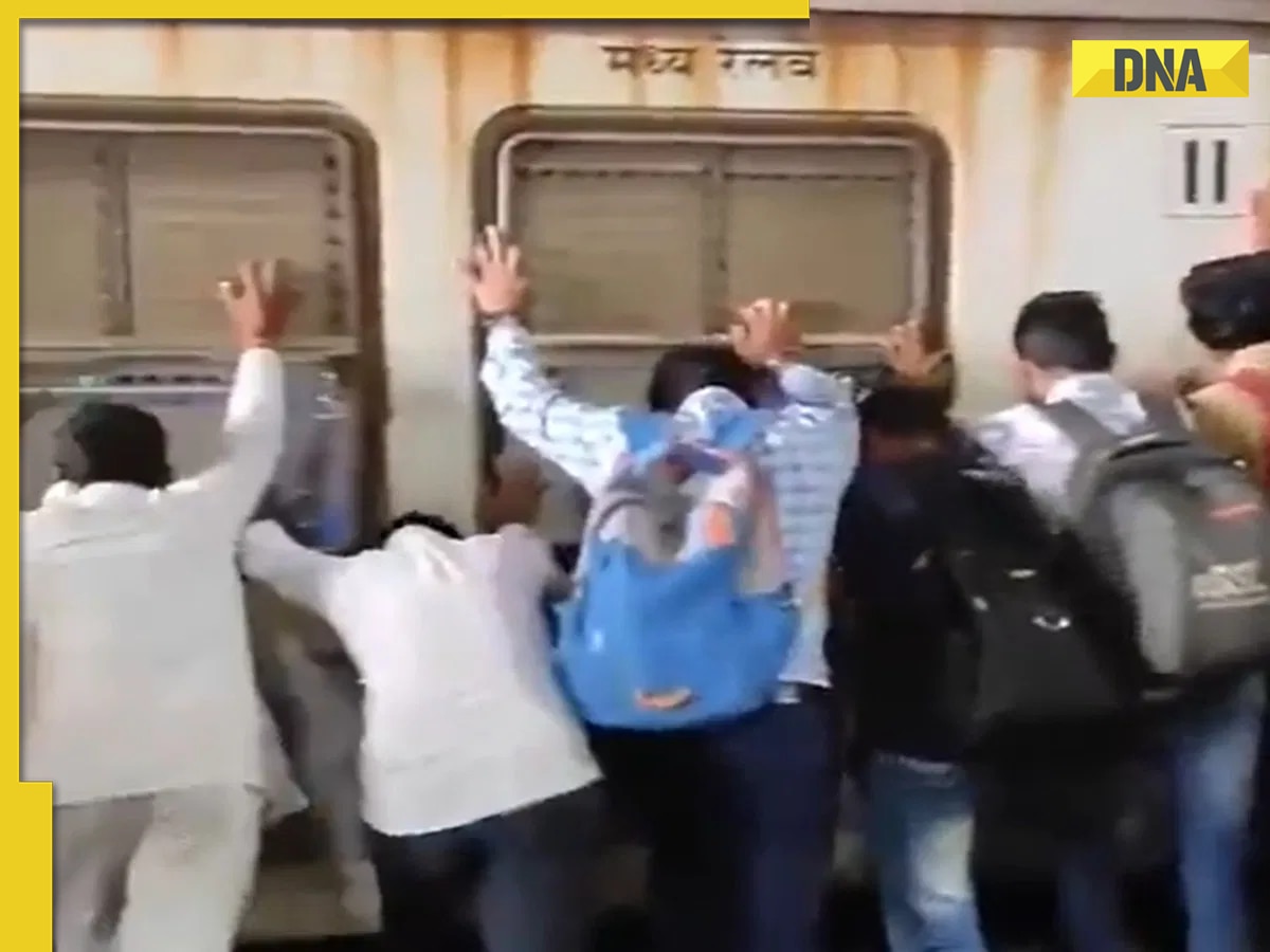Viral video: Passengers push Mumbai local train coach to save man ...