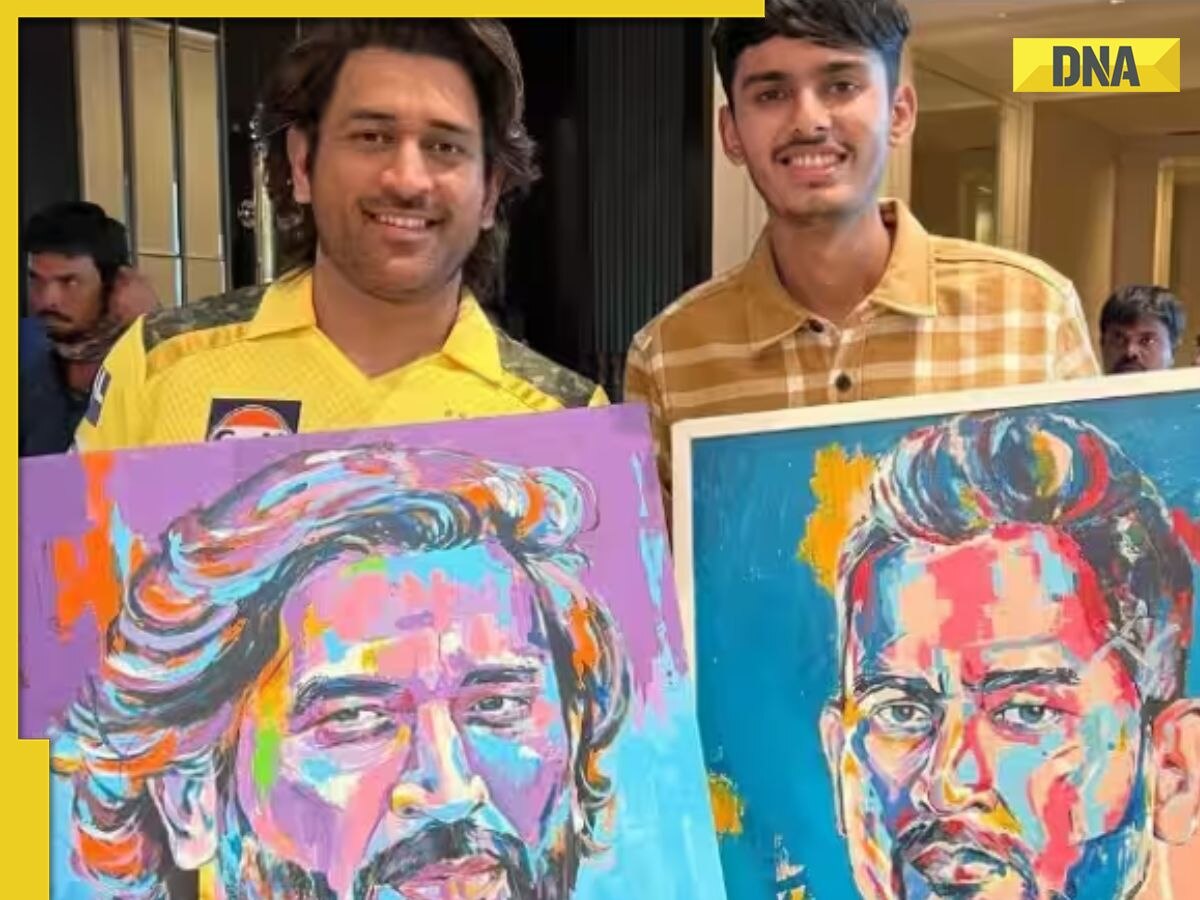 IPL 2024: Fan gifts CSK captain MS Dhoni hand-painted artworks, photo ...