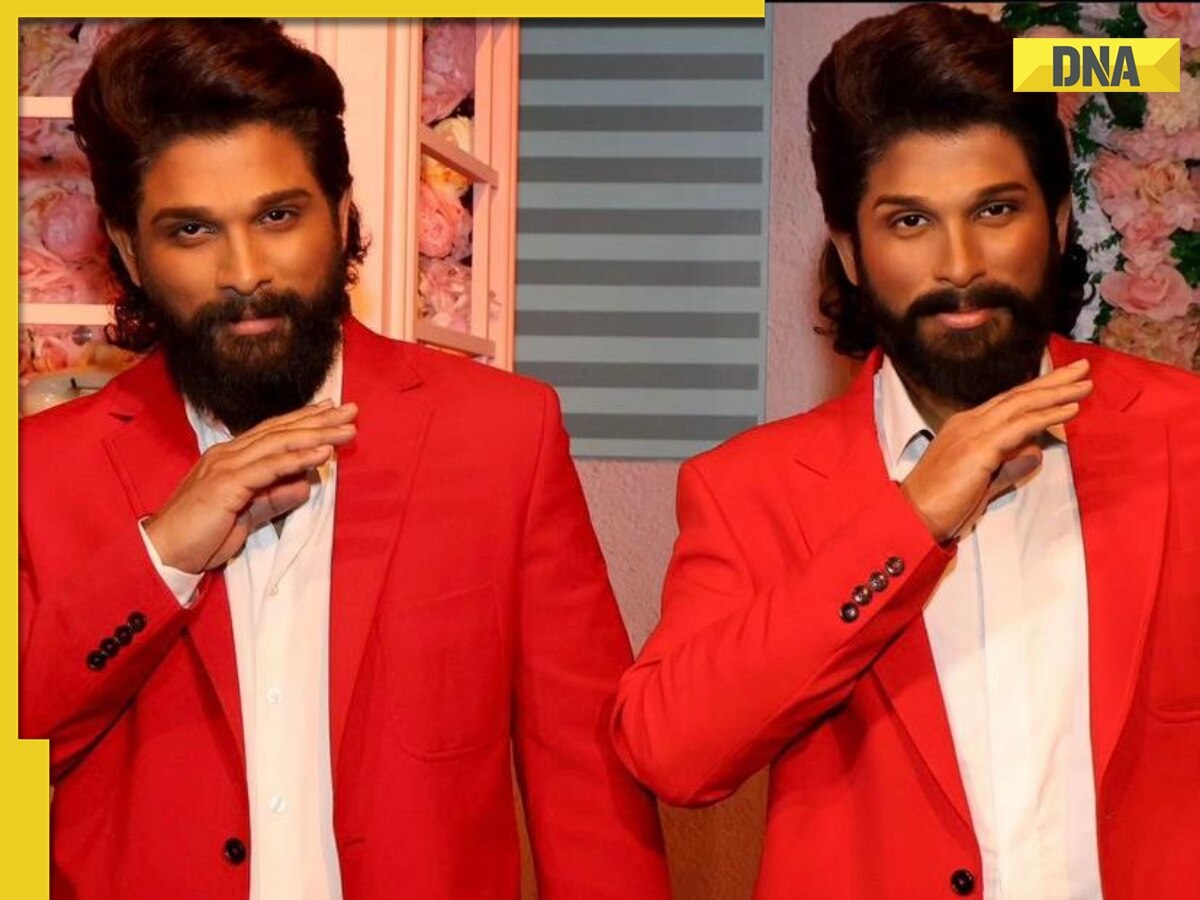 Allu Arjun strikes iconic Pushpa pose with his wax statue at Madame ...