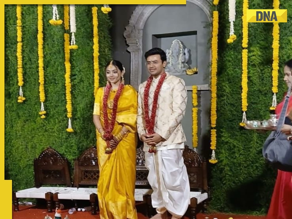 BJP MP Tejasvi Surya ties knot with classical singer Sivasri Skandaprasad: See FIRST PICS