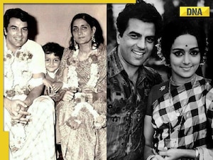 Only time Dharmendra posed with his two wives Prakash Kaur and Hema Malini, check rare photo inside