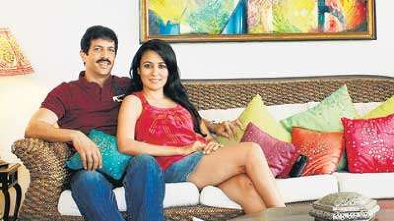 Mini Mathur's penthouse; a home with a rainbow hue