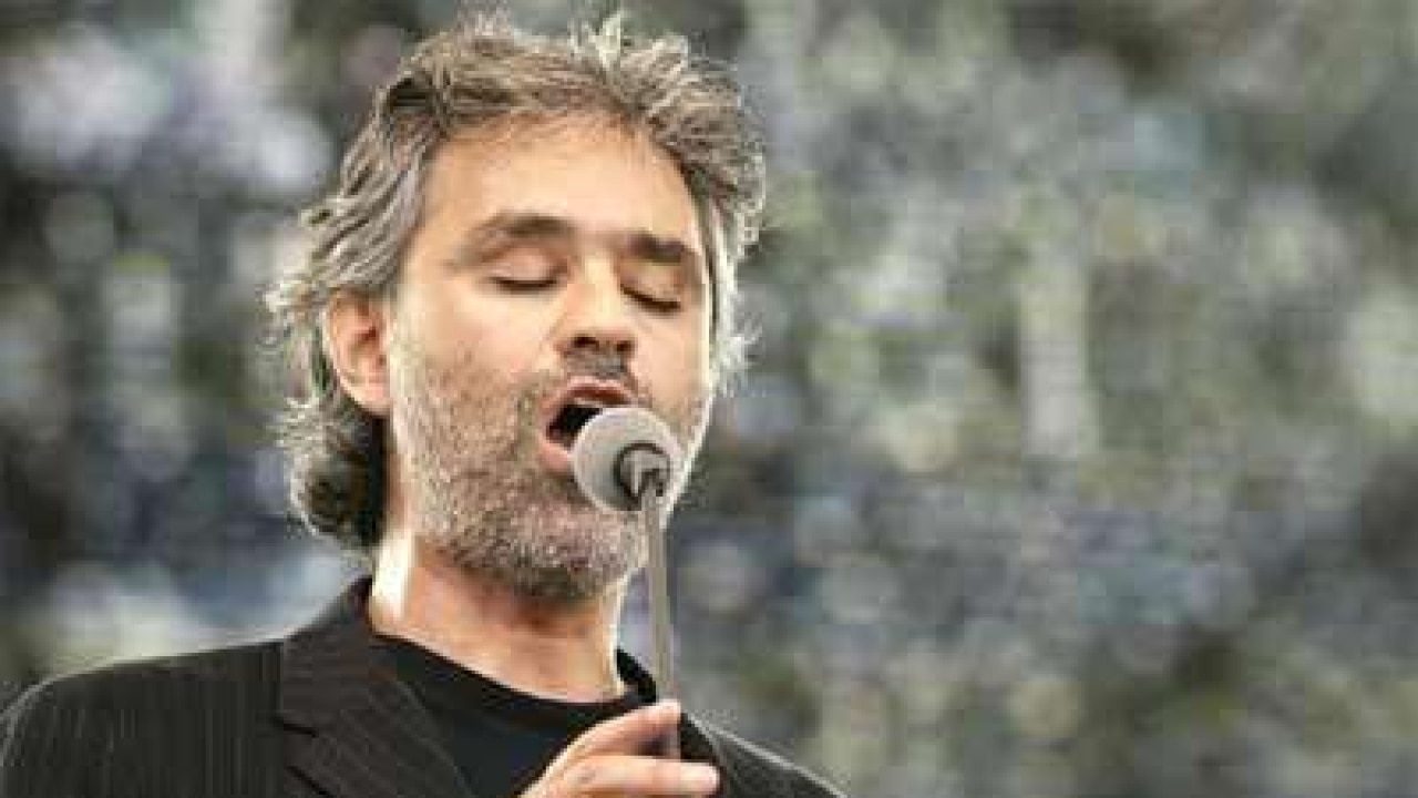 Italian tenor Andrea Bocelli sings at World Cup concert