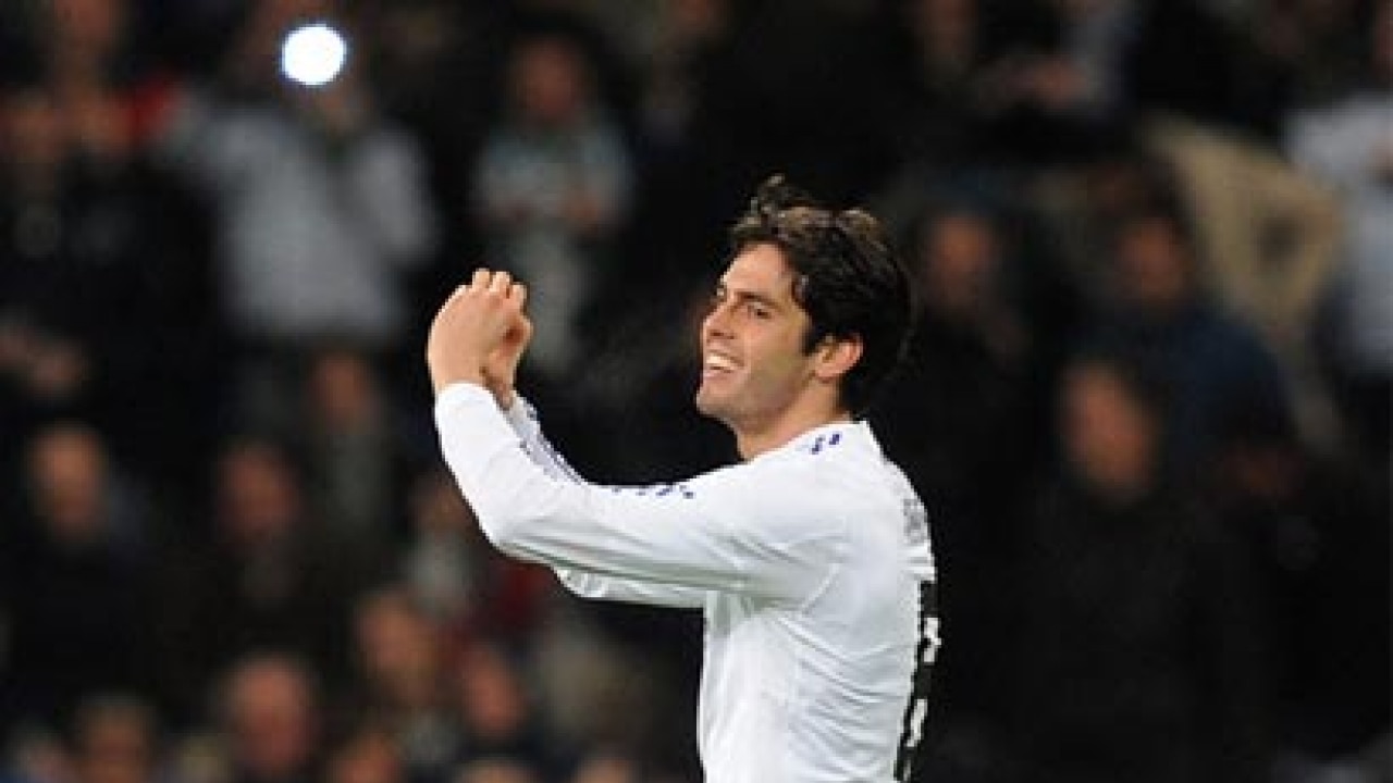 Kaka smiling again after goal against Villarreal
