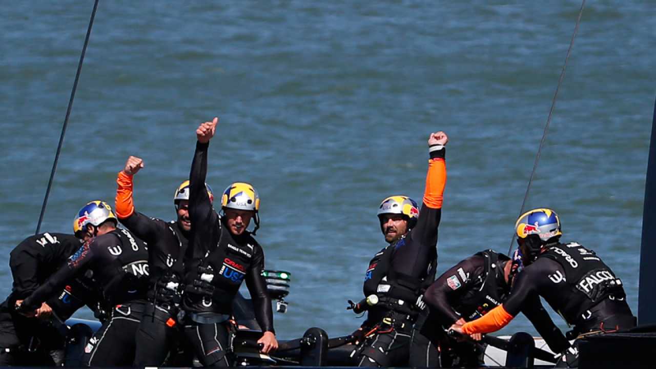 US boat pulls even in historic America's Cup comeback