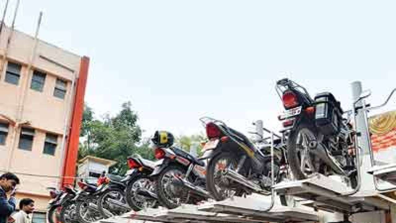 City gets its first multilayer 2-wheeler parking