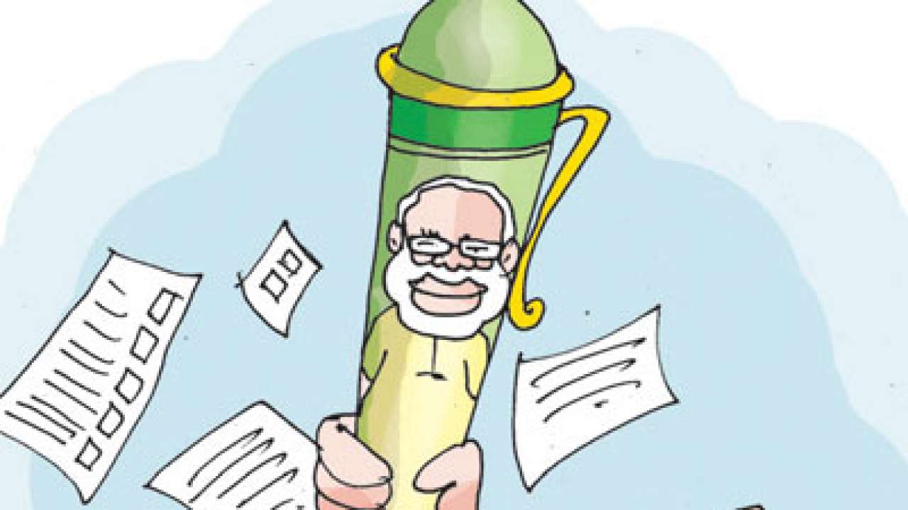 How did Narendra Modi pens arrive at poll booths?